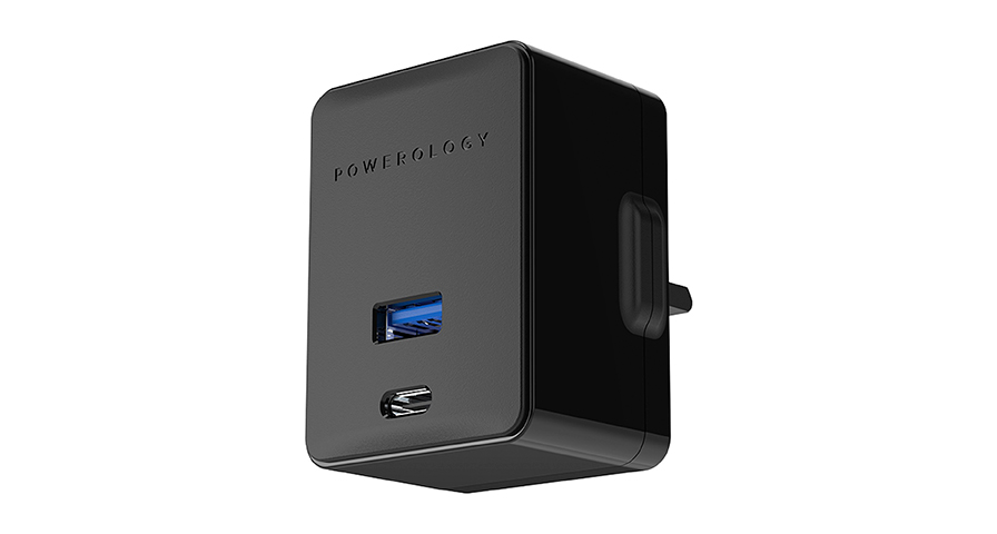 Powerology Dual Port 36W Ultra-Quick PD Charger - Black