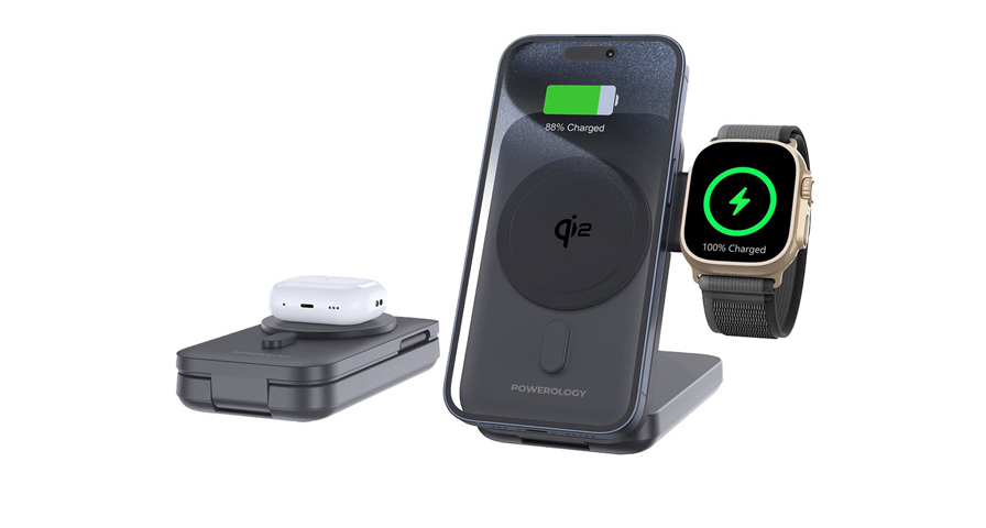 Powerology 10000mAh Qi2 - 15W iPh15 MagSafe Power Bank - Black | Powerology