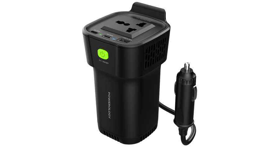 Powerology 150W Inverter AC Universal USB A 2type-C DC Car 12V10A ...