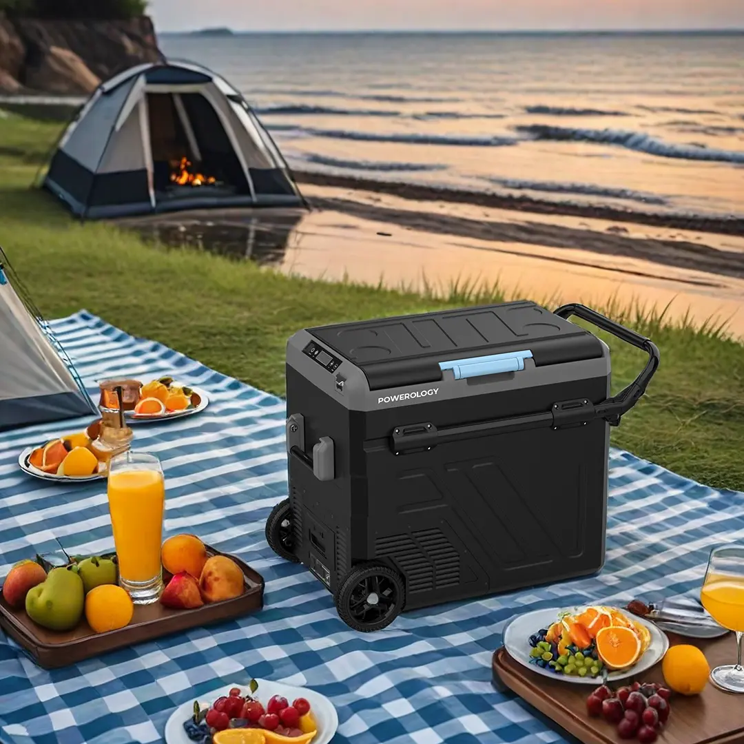 Powerology Dual Compartment Smart Fridge And Freezer - Gray