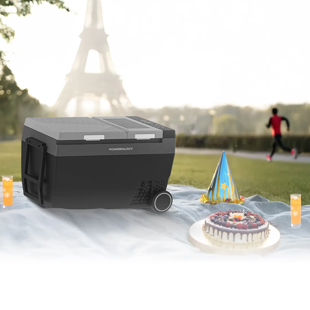 Powerology Portable Outdoor Fridge & Ice Maker - Black