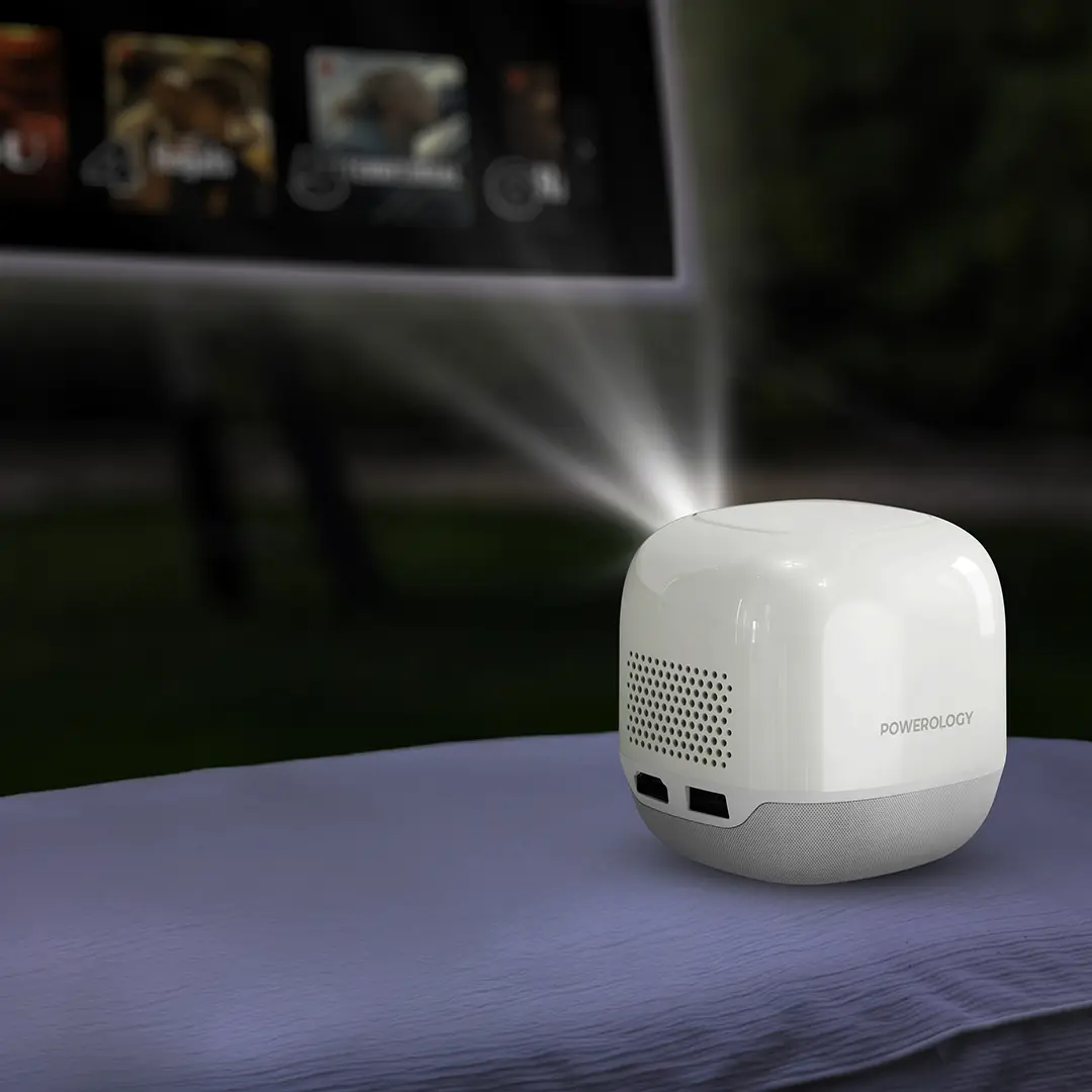 Powerology Mini Beam Portable Projector White