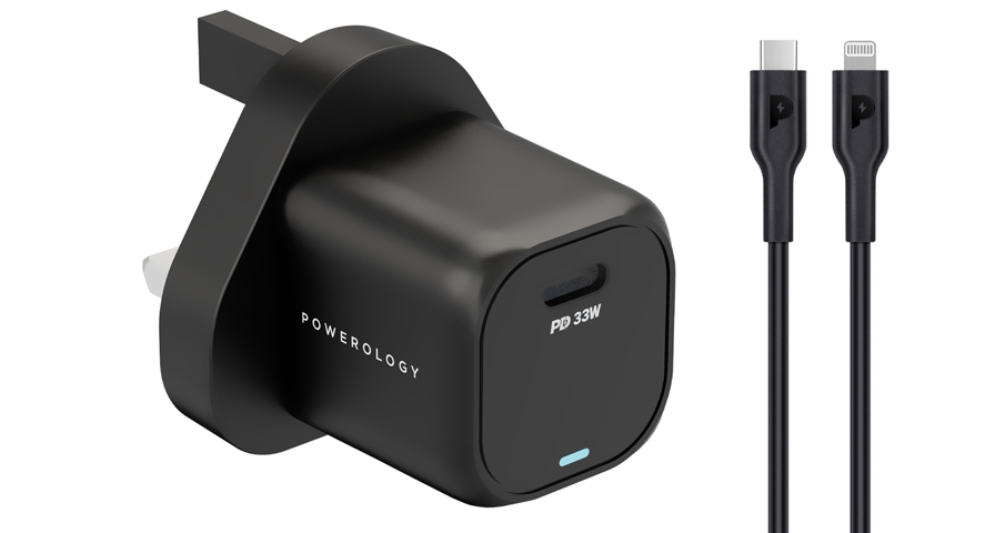 33W GaN PD Charger with 1.2m/3.9ft USB-C to Lightning: Fast Charging